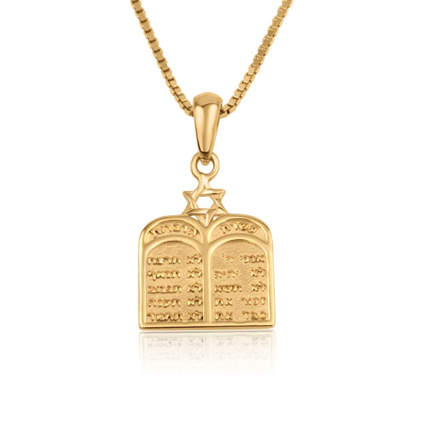 The ten commandments pendant gold - City of David Store